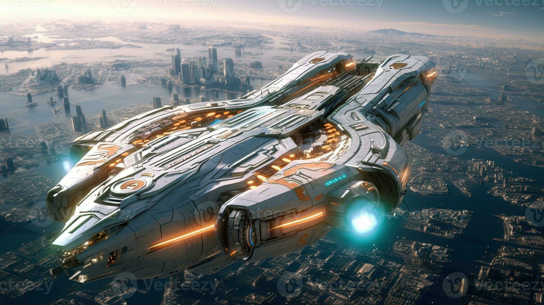 orbital light offensive mega patroller, digital art illustration ... orbital light offensive mega patroller, digital art illustration ...