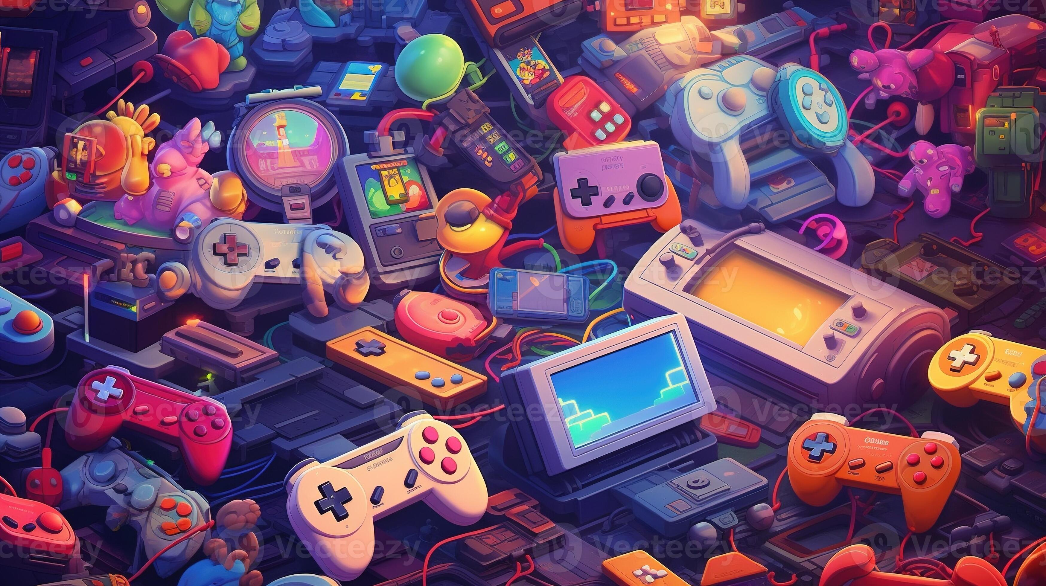 retro gaming, digital art illustration, Generative AI 33842617 Stock Photo at Vecteezy