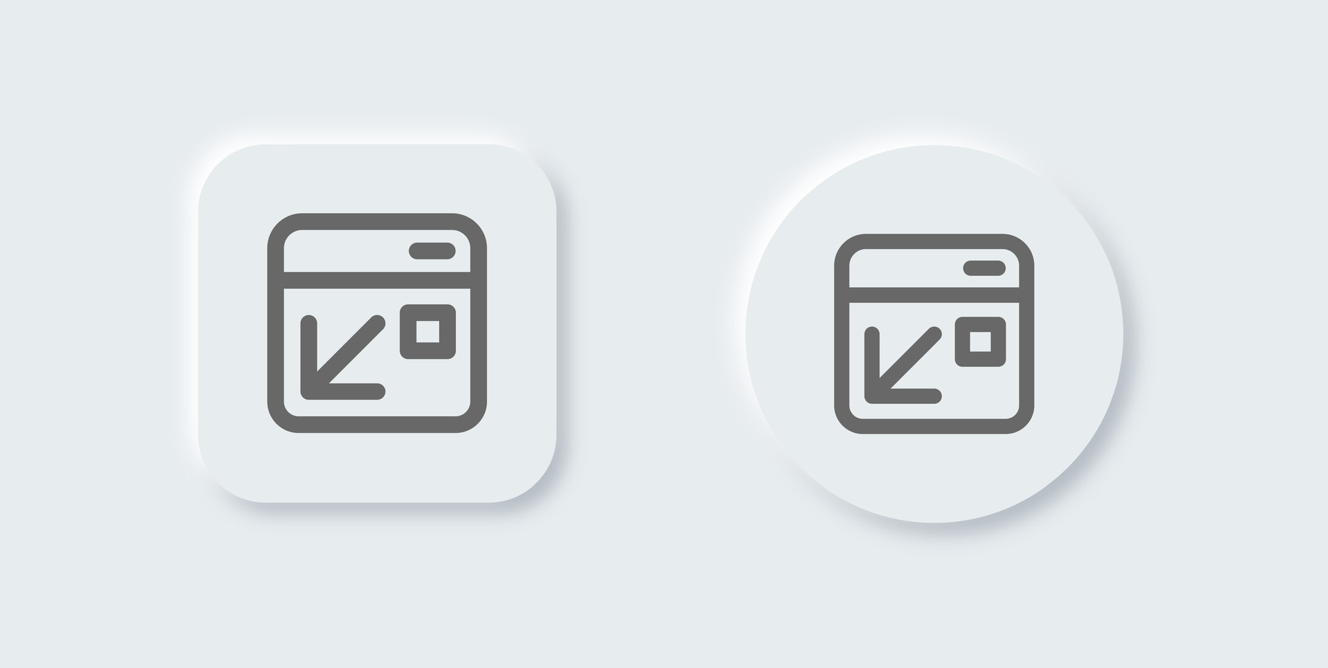 Minimize Line Icon In Neomorphic Design Style Screen Size Signs Vector