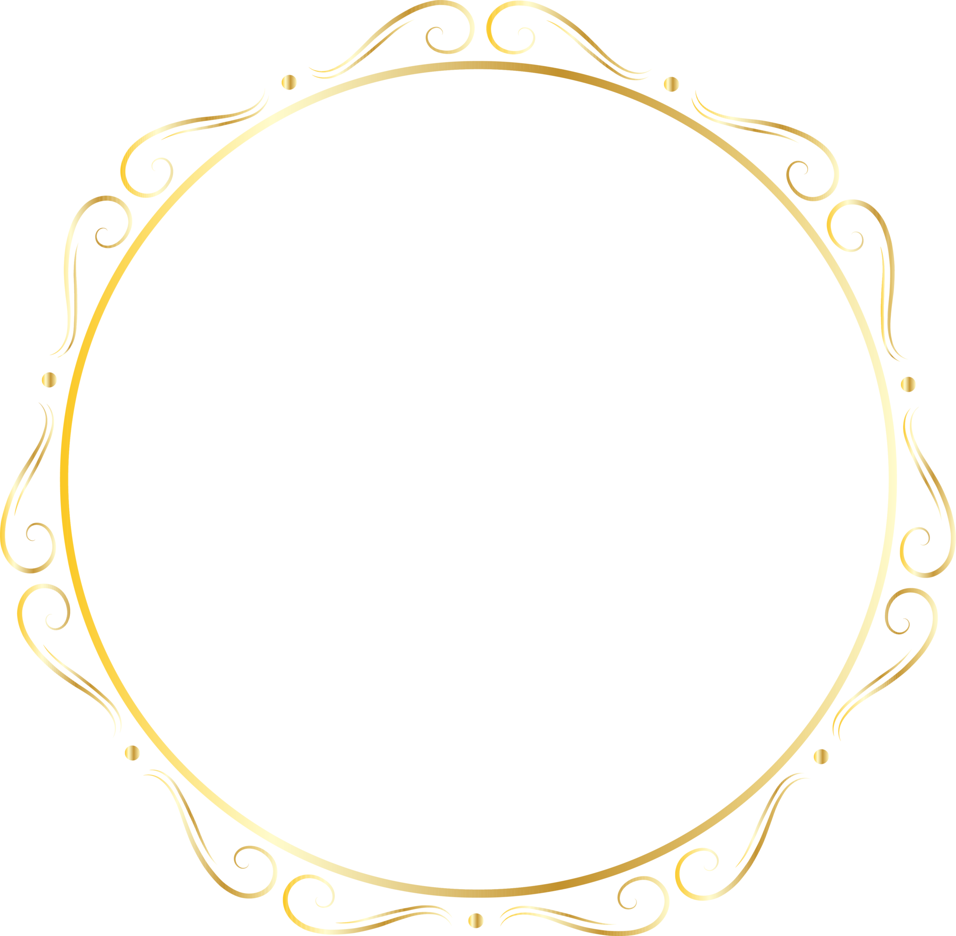 Gold round frames for decoration, Transparent background 33851147 PNG