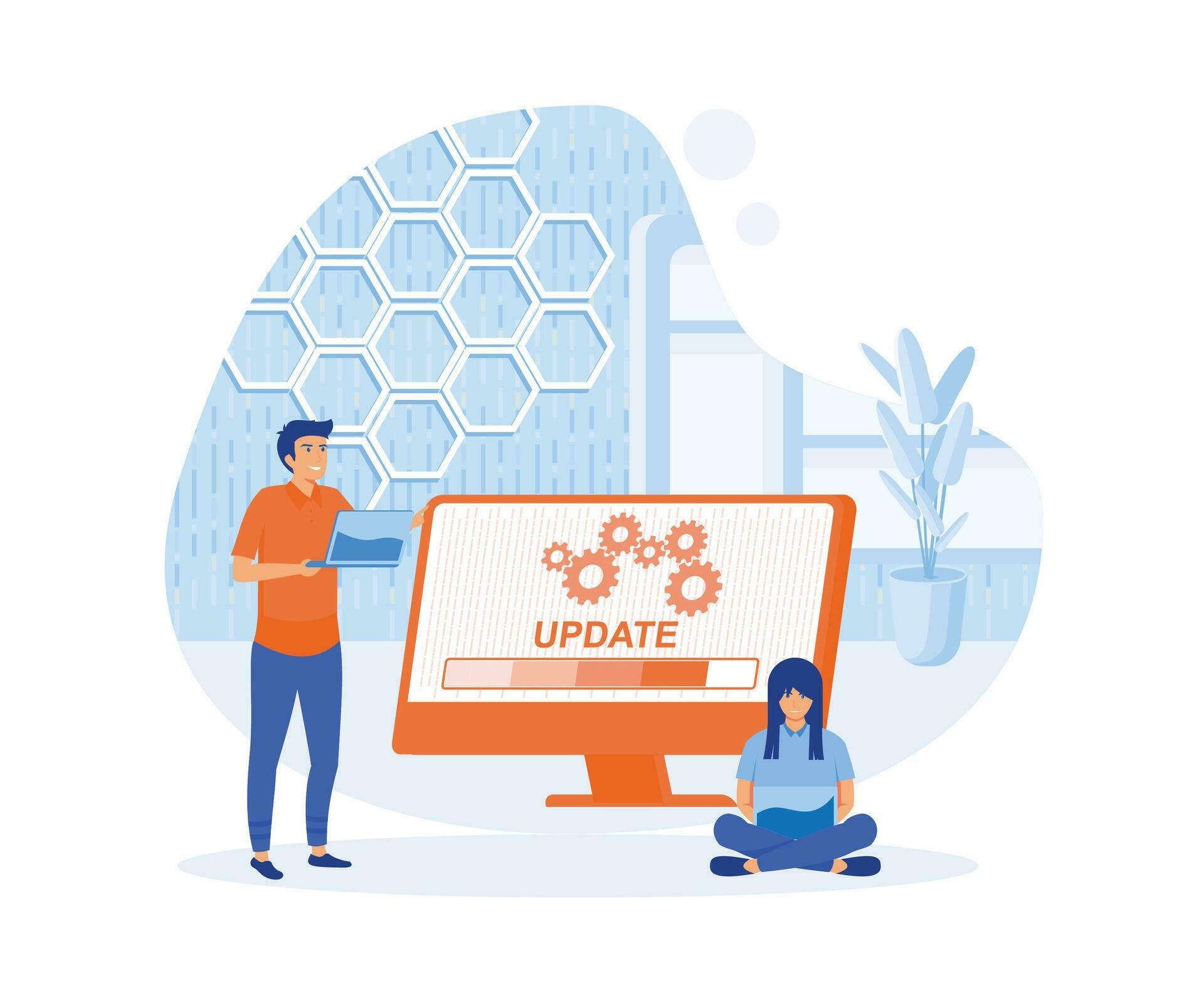 people update operation system can use for, landing page, template, ui, web, mobile app, poster ...