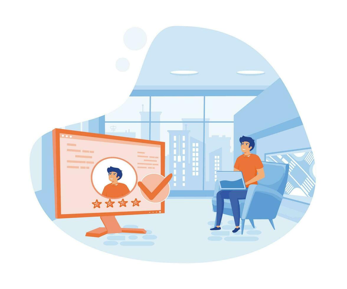 Hiring illustration set. Hr managers searching new employee, reading CV ... Hiring illustration set. Hr managers searching new employee, reading CV ...