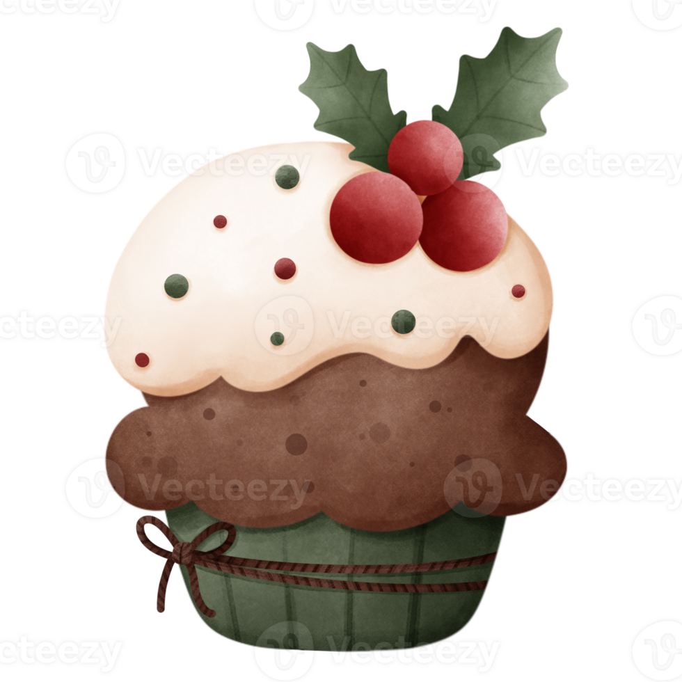 Sweet Chocolate Christmas Cupcake 33855739 PNG