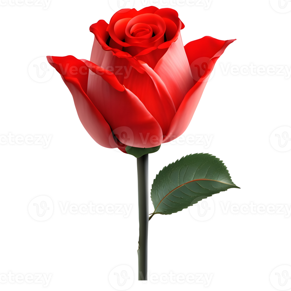 illustration of red rose AI generated 33858397 PNG
