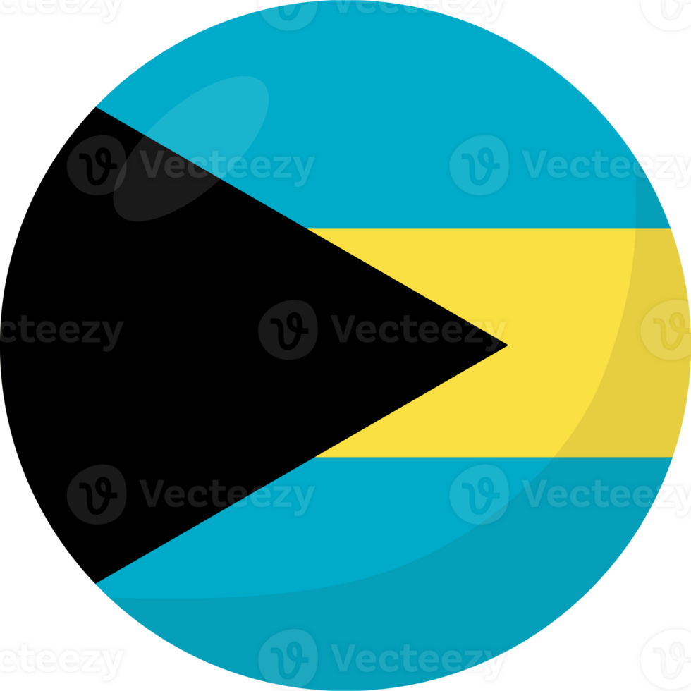 Bahamas flag circle 3D cartoon style. 33858435 PNG