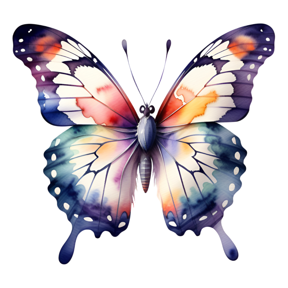 Watercolor Butterfly Isolated on a Transparent Background. AI Generative 33861063 PNG