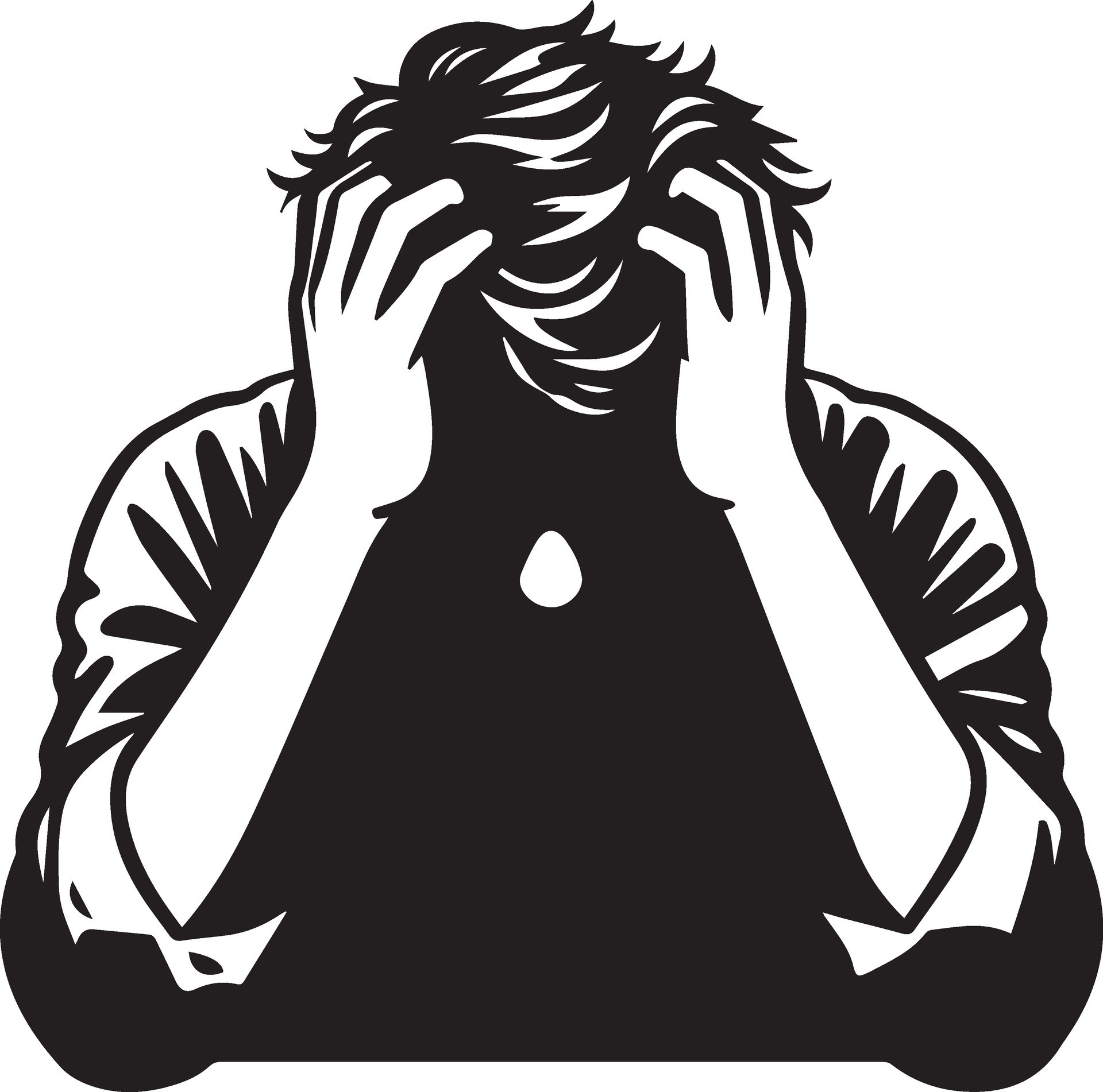 Sad Man vector silhouette, tension man, upset man vector silhouette ... Sad Man vector silhouette, tension man, upset man vector silhouette ...
