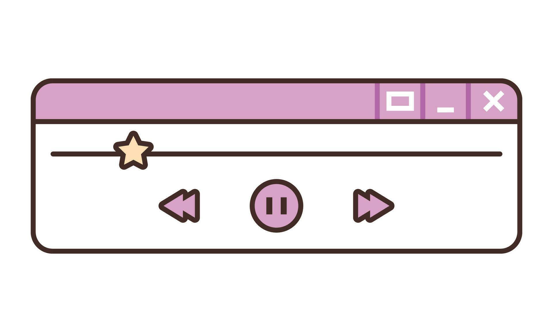 Vector Retro Video Player Window Nostalgic Ui Retro Vaporwave Computer