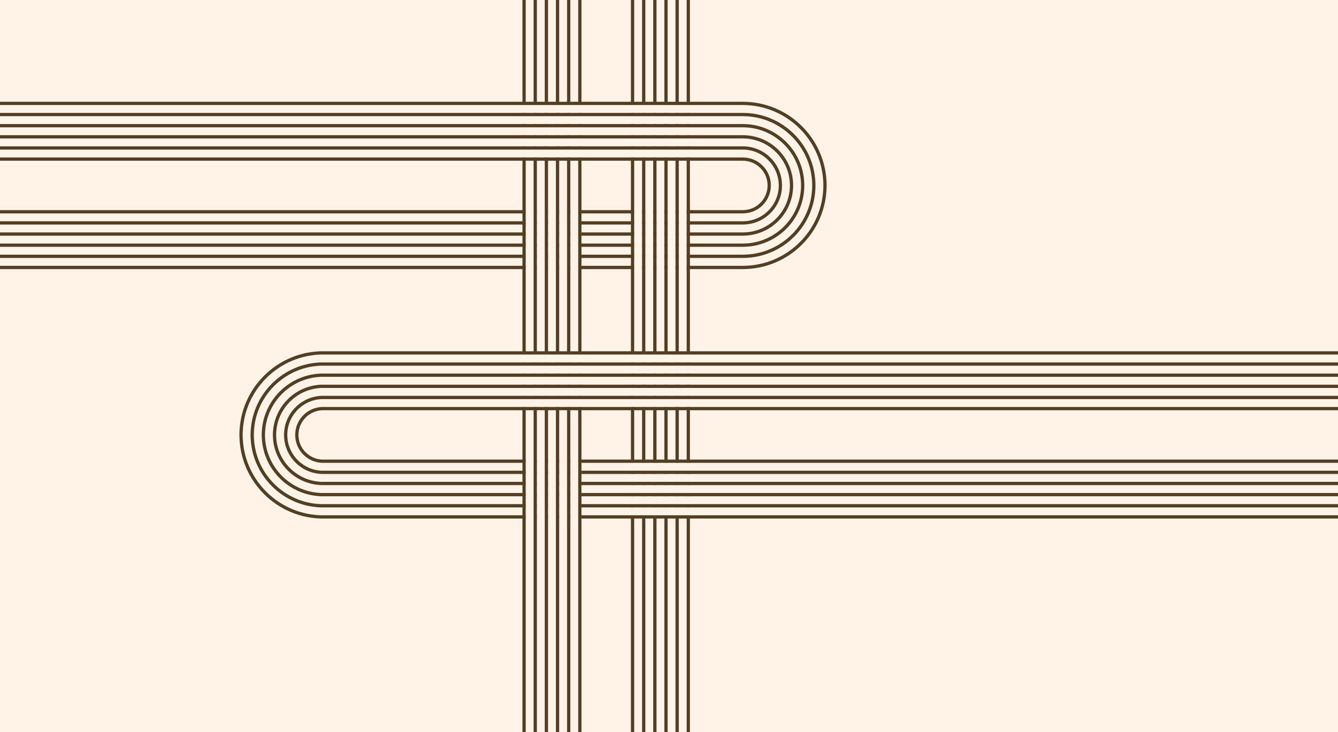 Abstract drawing of curved parallel lines in boho style. Arched design ...