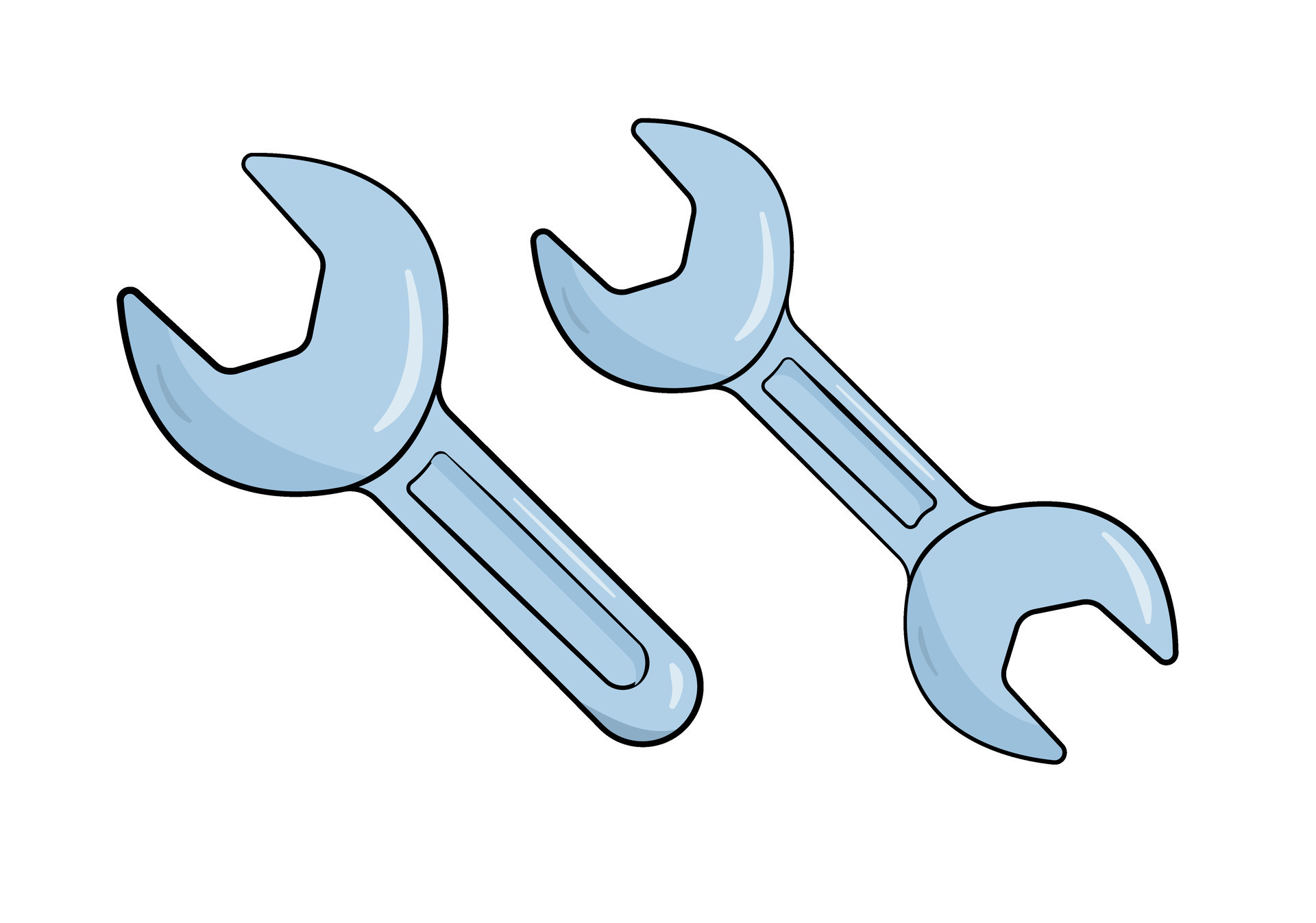 Set of wrenches. Cartoon. Vector illustration 33885819 Vector Art at Vecteezy