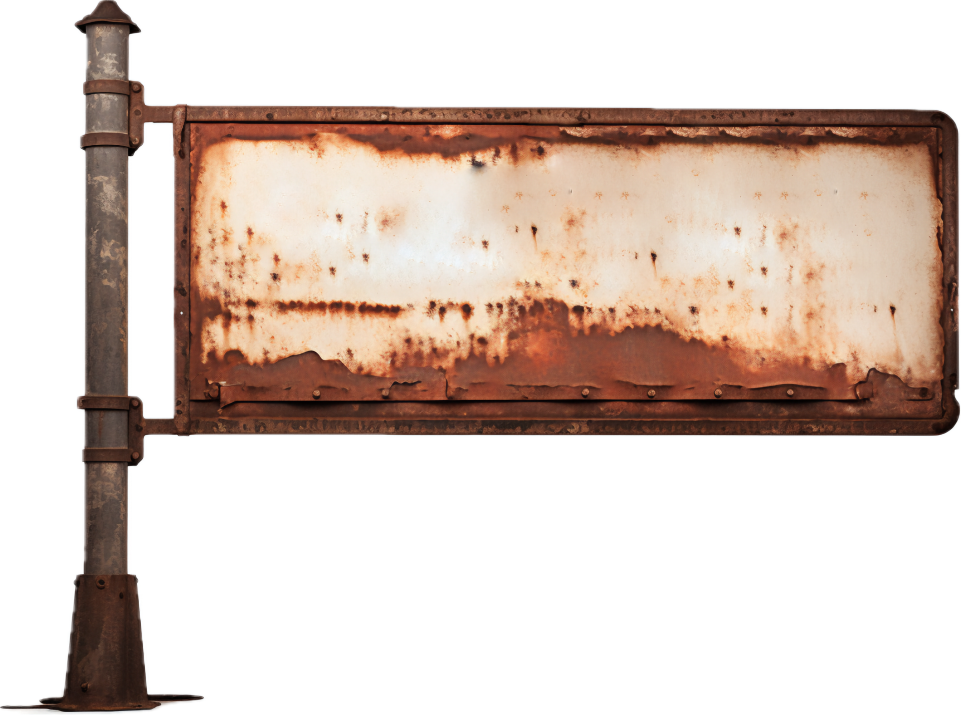 Rusty vintage empty metal sign png with AI generated. 33888938 PNG