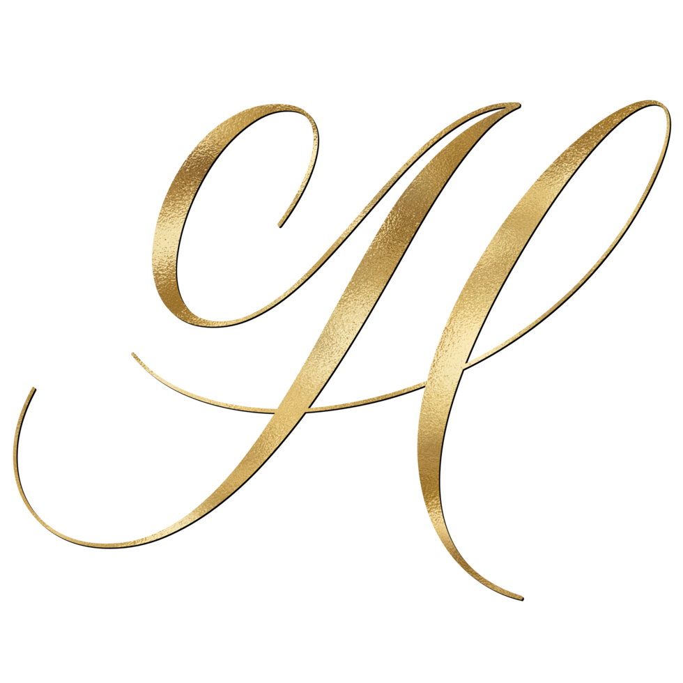 GOLDEN CURSIVE LETTER H 33891038 PNG