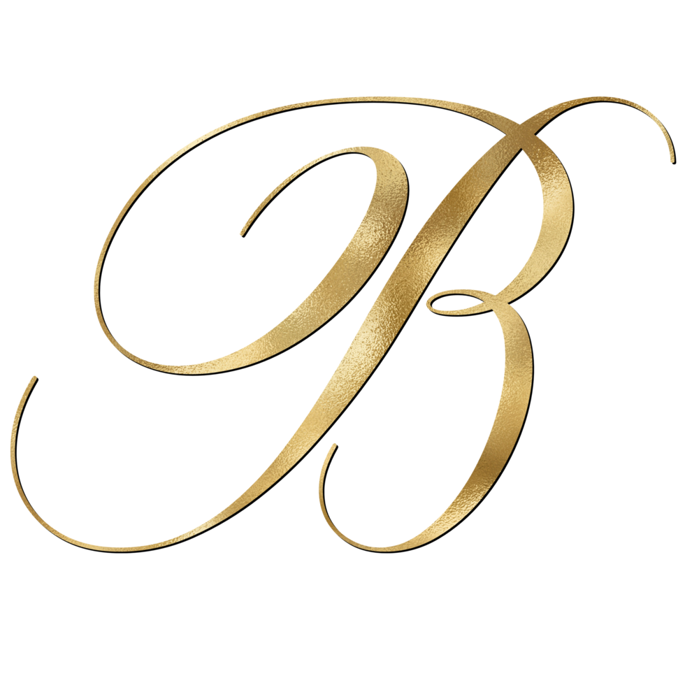 Golden Letter B Cursive 33891043 Png