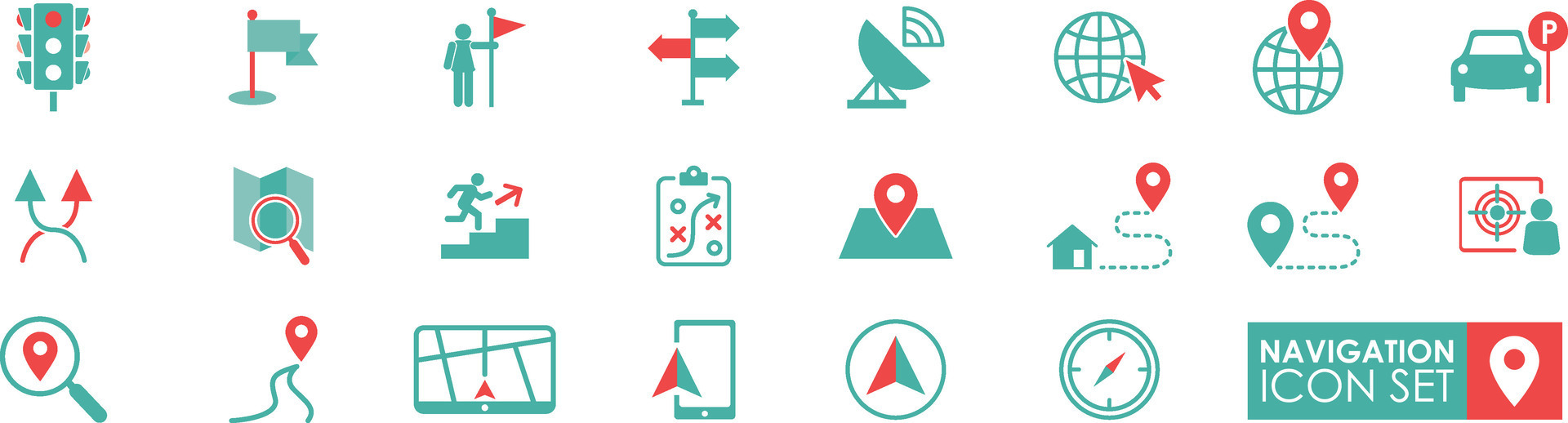 Navigation Icon Set It Contains A Map Map Pin Gps Distance