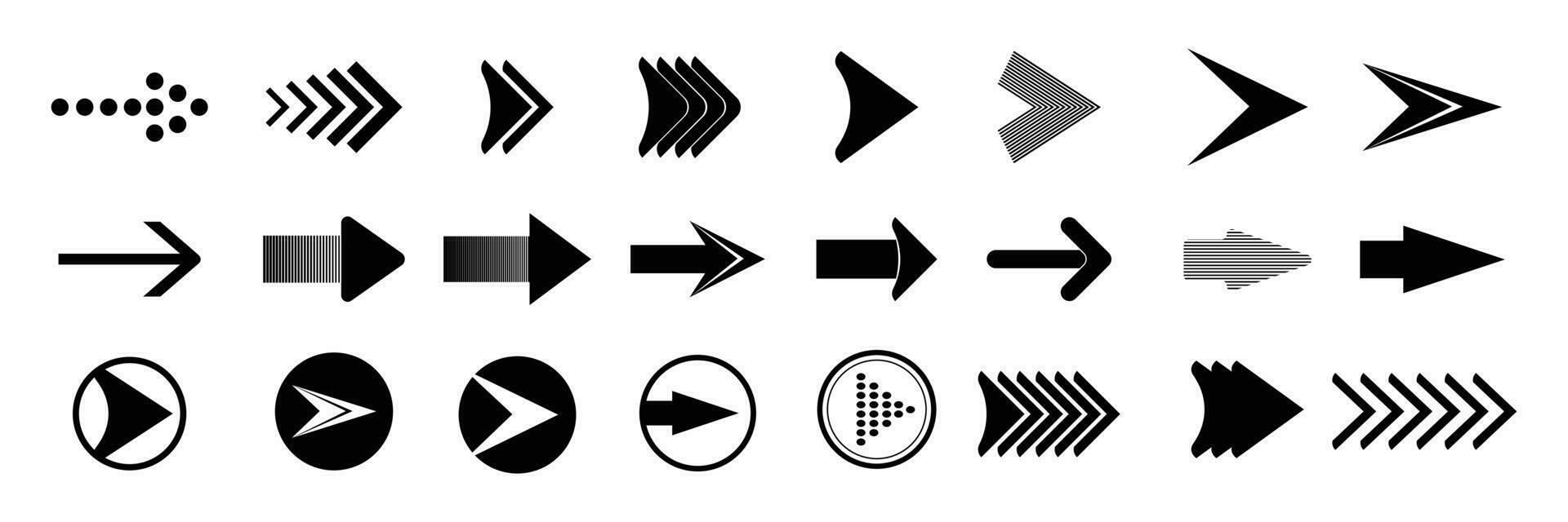 Arrows set. Arrow icon collection. Set different arrows or web design. Arrow flat style isolated ...