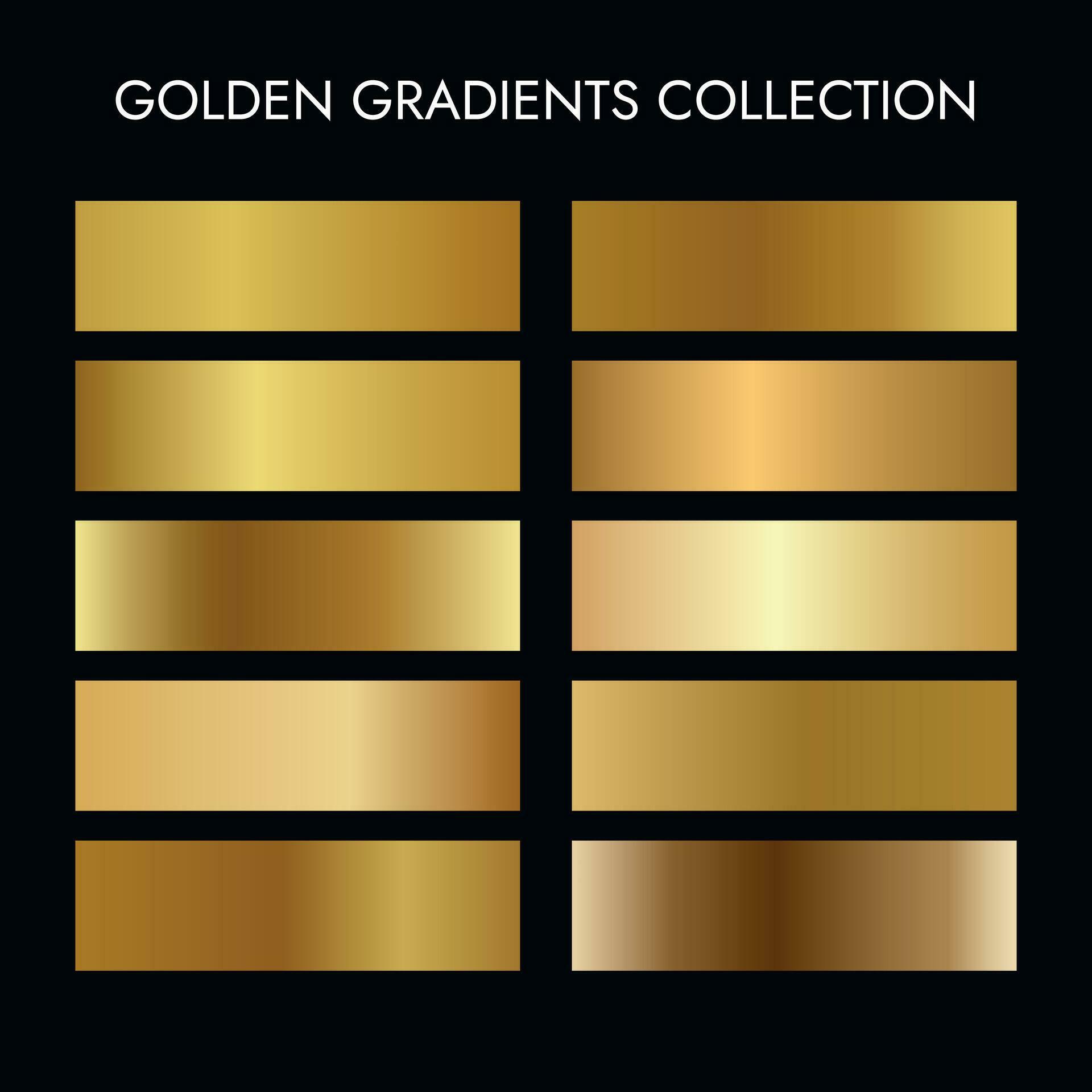 Set of golden gradients. Gold foil texture background set. Vector ...