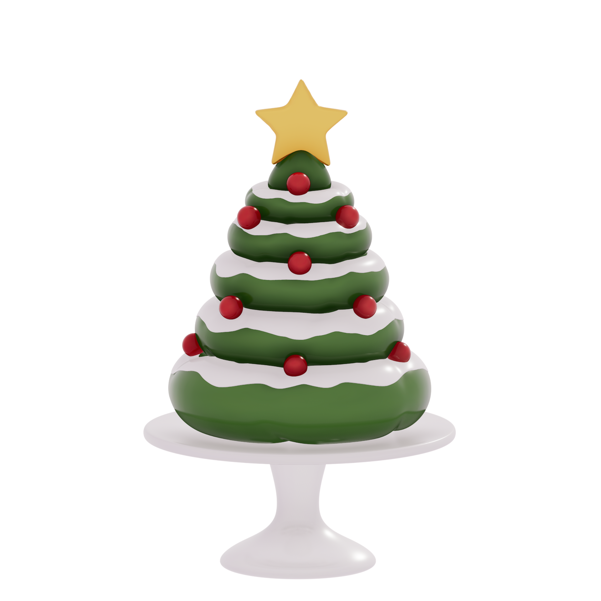 Christmas Dessert 3D , Christmas Tree Cake Festive Dessert Clipart ...