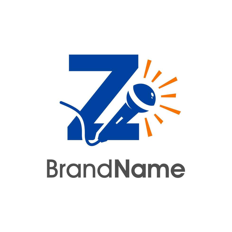 Simple initial Z Microphone Logo 33956052 Vector Art at Vecteezy
