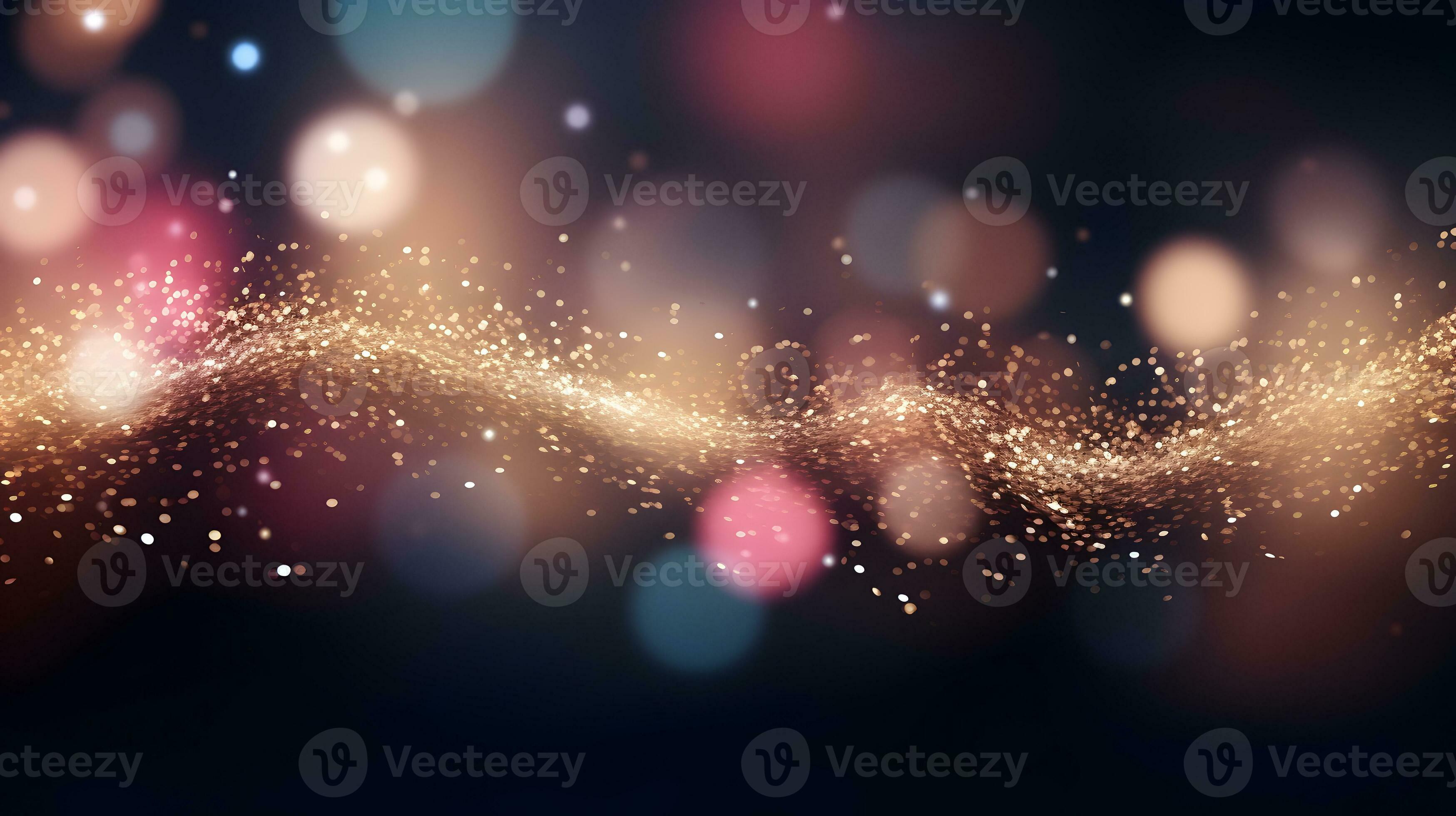 Wave shaped golden bokeh light particles background. Defocused. 33963707 Stock Photo at Vecteezy
