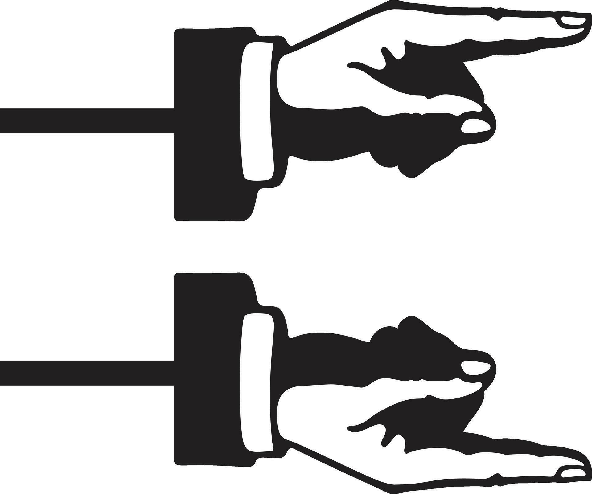 A hand pointing a finger in a direction icon in flat set . isolated in ...