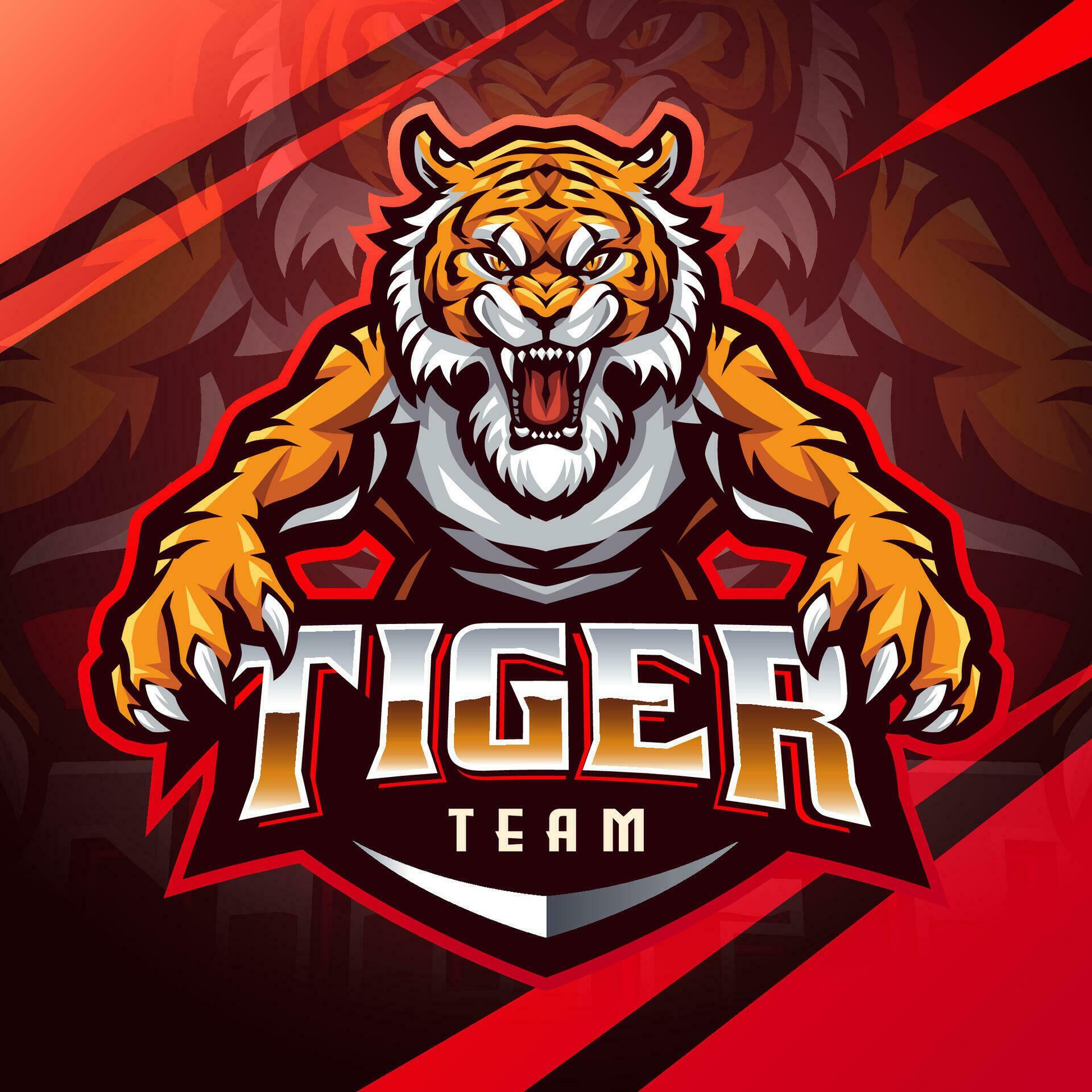 Tigers esport mascot logo design 33980650 Vector Art at Vecteezy