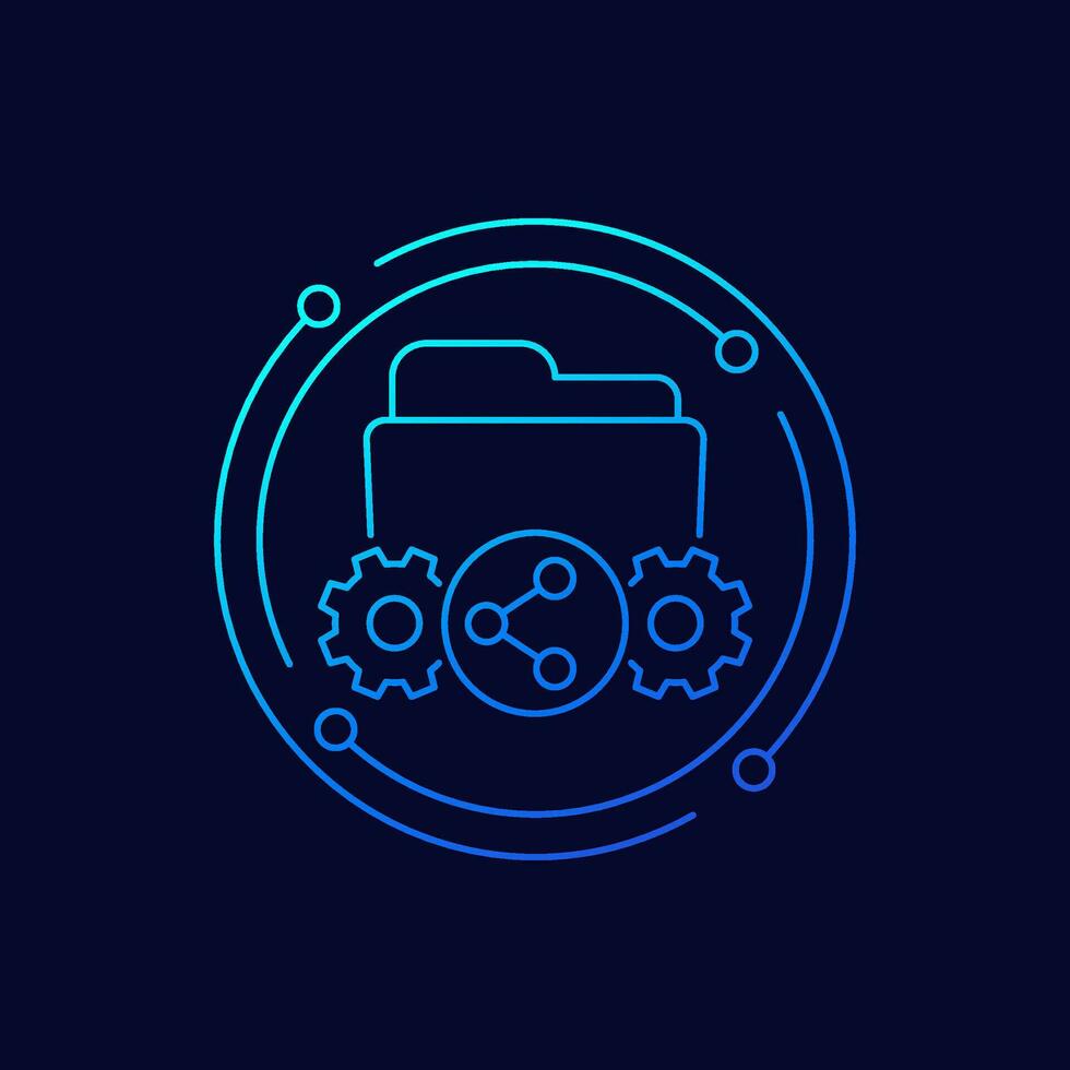 shared project, folder icon, linear design 34003380 Vector Art at Vecteezy