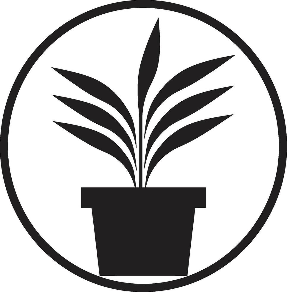 Simplistic Pottery Silhouette Plant Icon Design Iconic Greenery Emblem ...