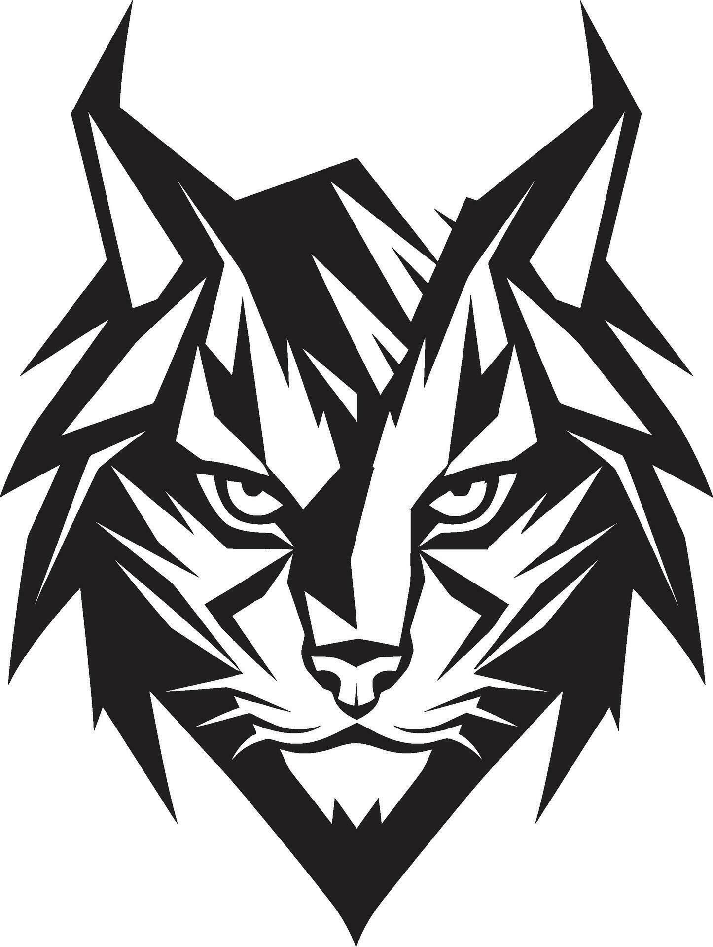 Regal Stalker Lynx Emblem Design Elegant Lynx Gaze Black Vector Icon ... Regal Stalker Lynx Emblem Design Elegant Lynx Gaze Black Vector Icon ...