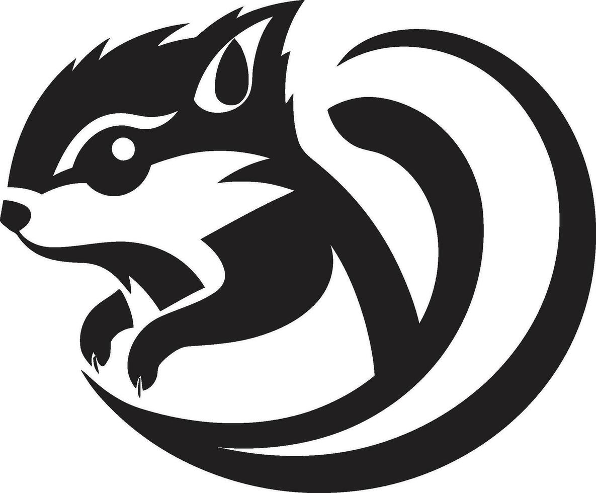 Chipmunk Graphic Design Logo Icon Black Vector Chipmunk Illustration