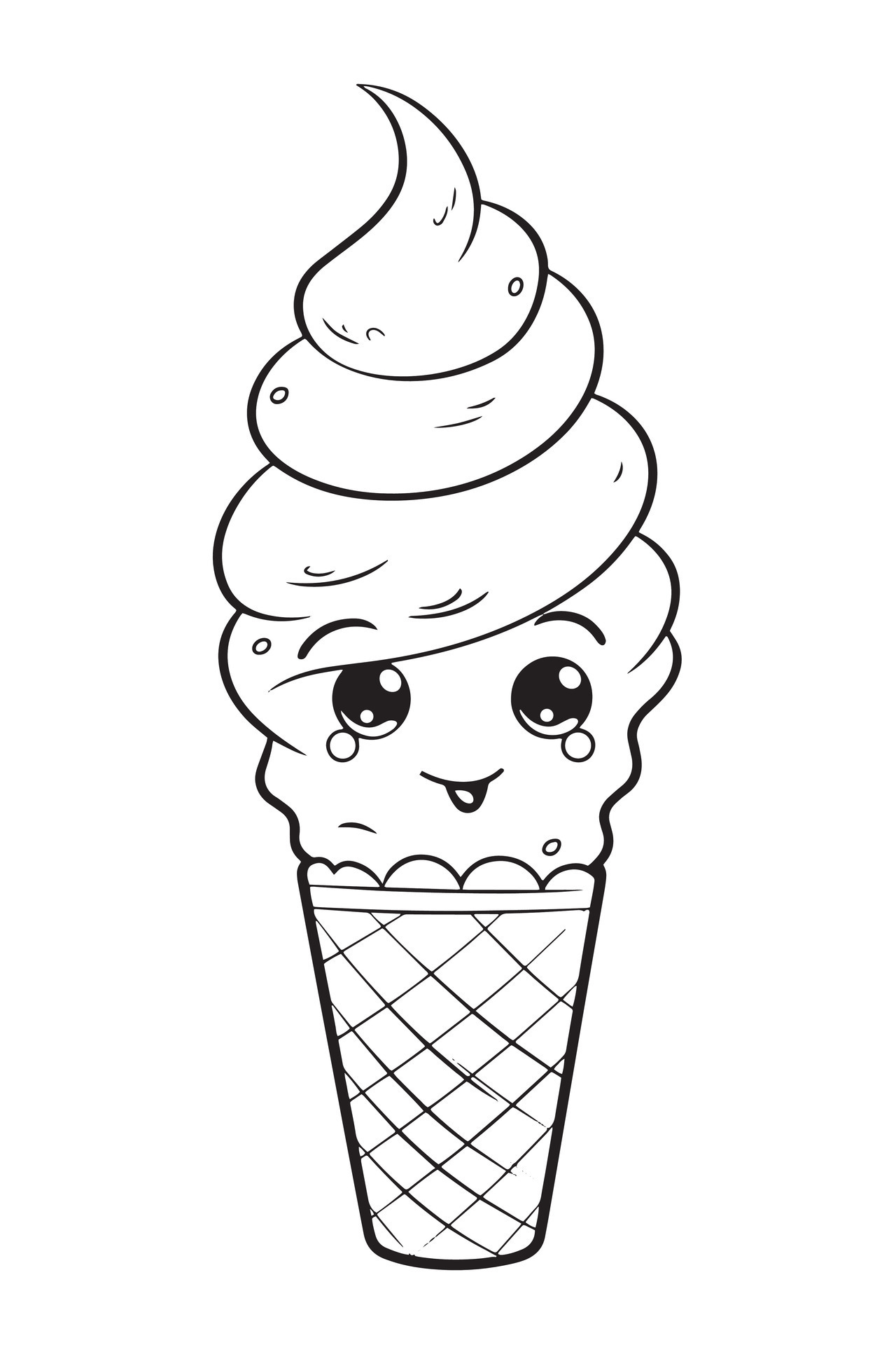 Ice Cream Coloring Page 34039587 Vector Art at Vecteezy