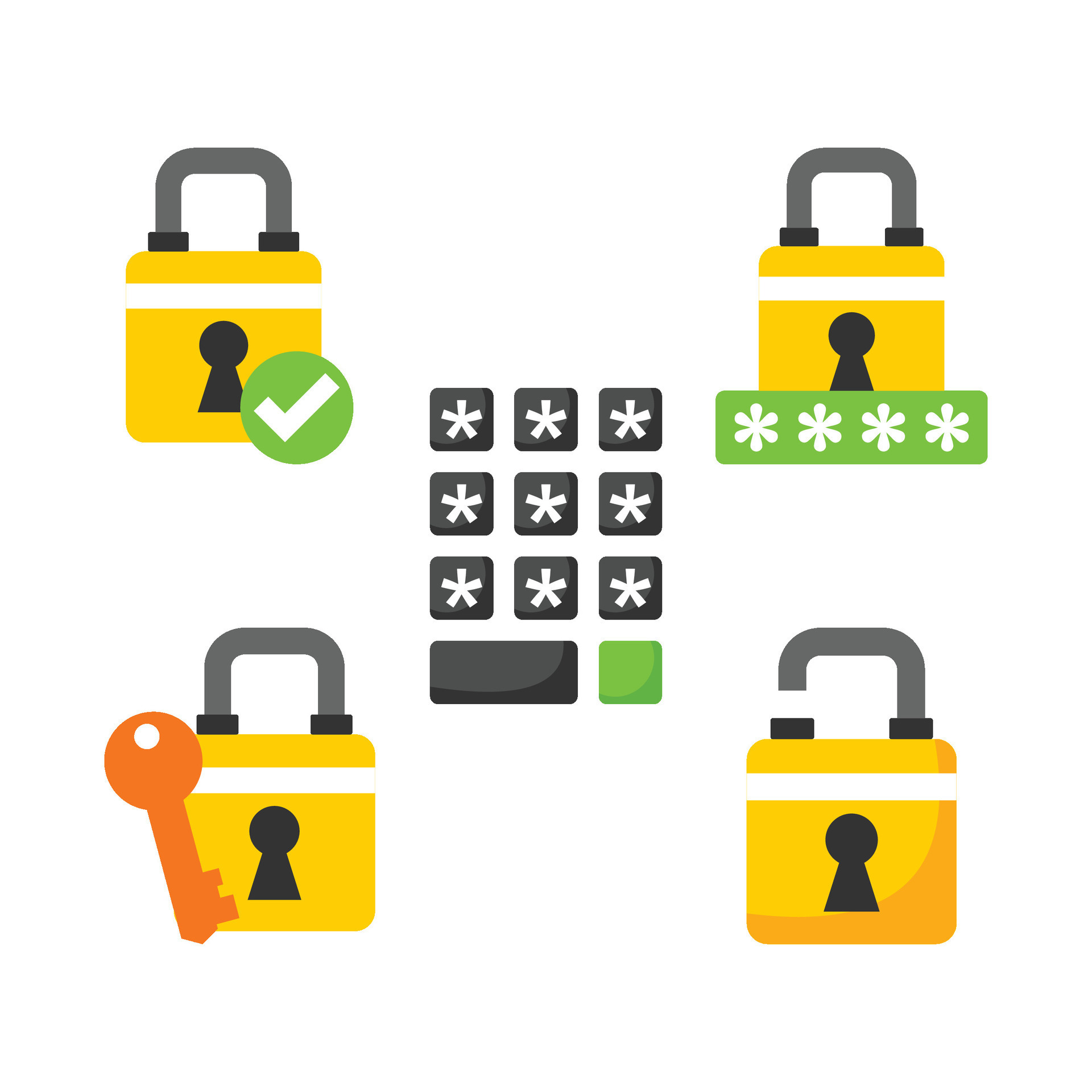 Security Element Vector Flat Design 34042000 Vector Art at Vecteezy