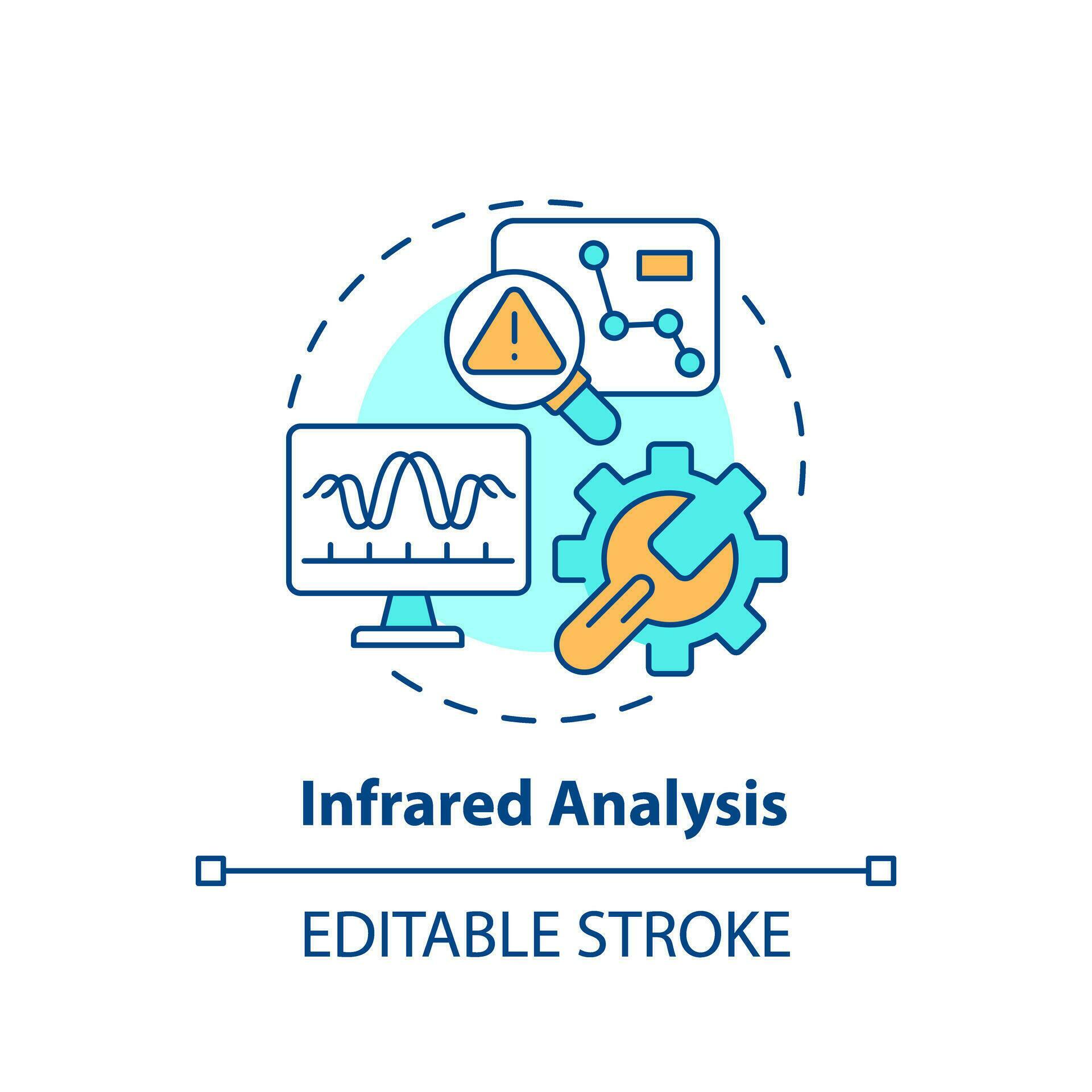 2D editable multicolor icon infrared analysis concept, simple isolated vector, predictive ...