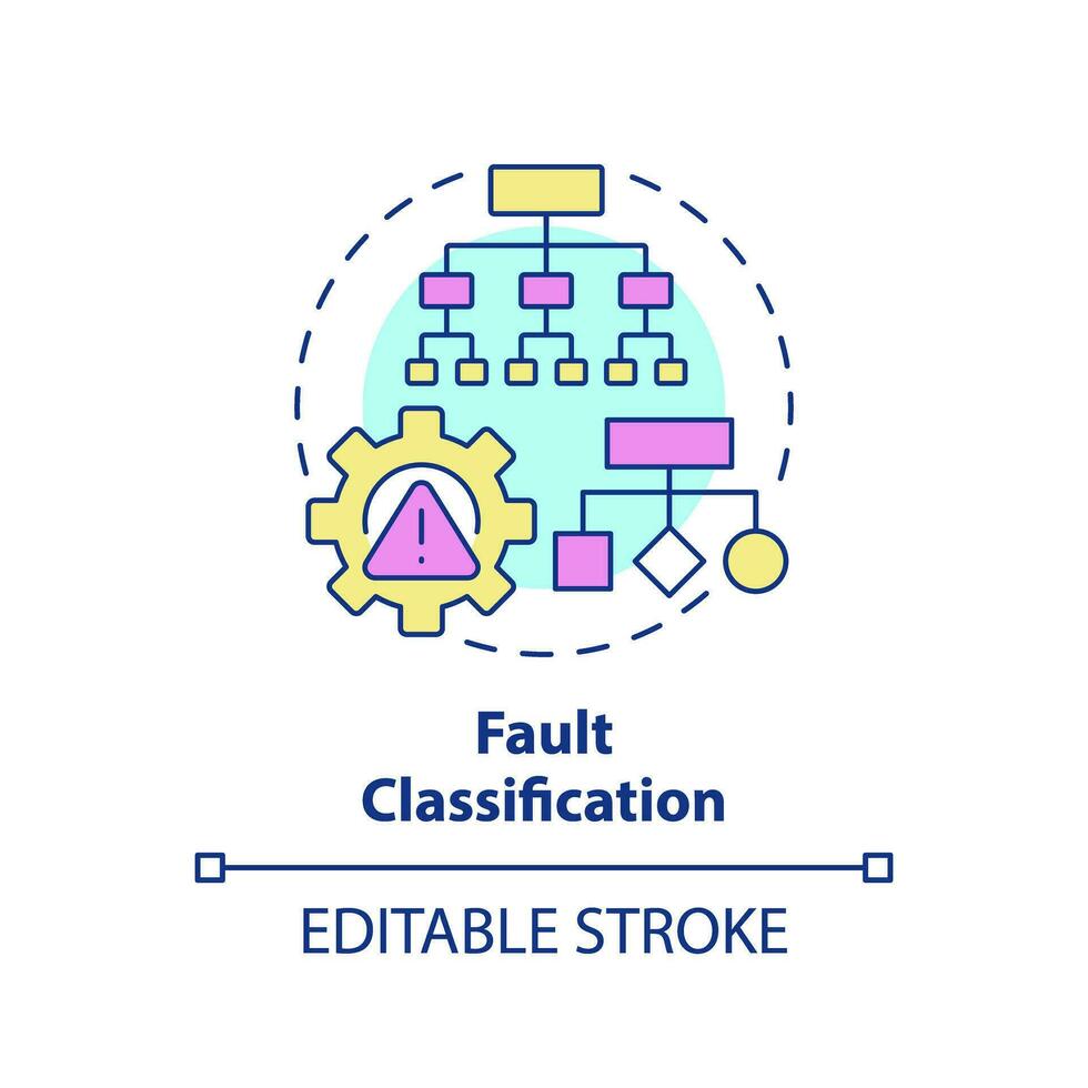 2D editable multicolor icon fault classification concept, simple ... 2D editable multicolor icon fault classification concept, simple ...
