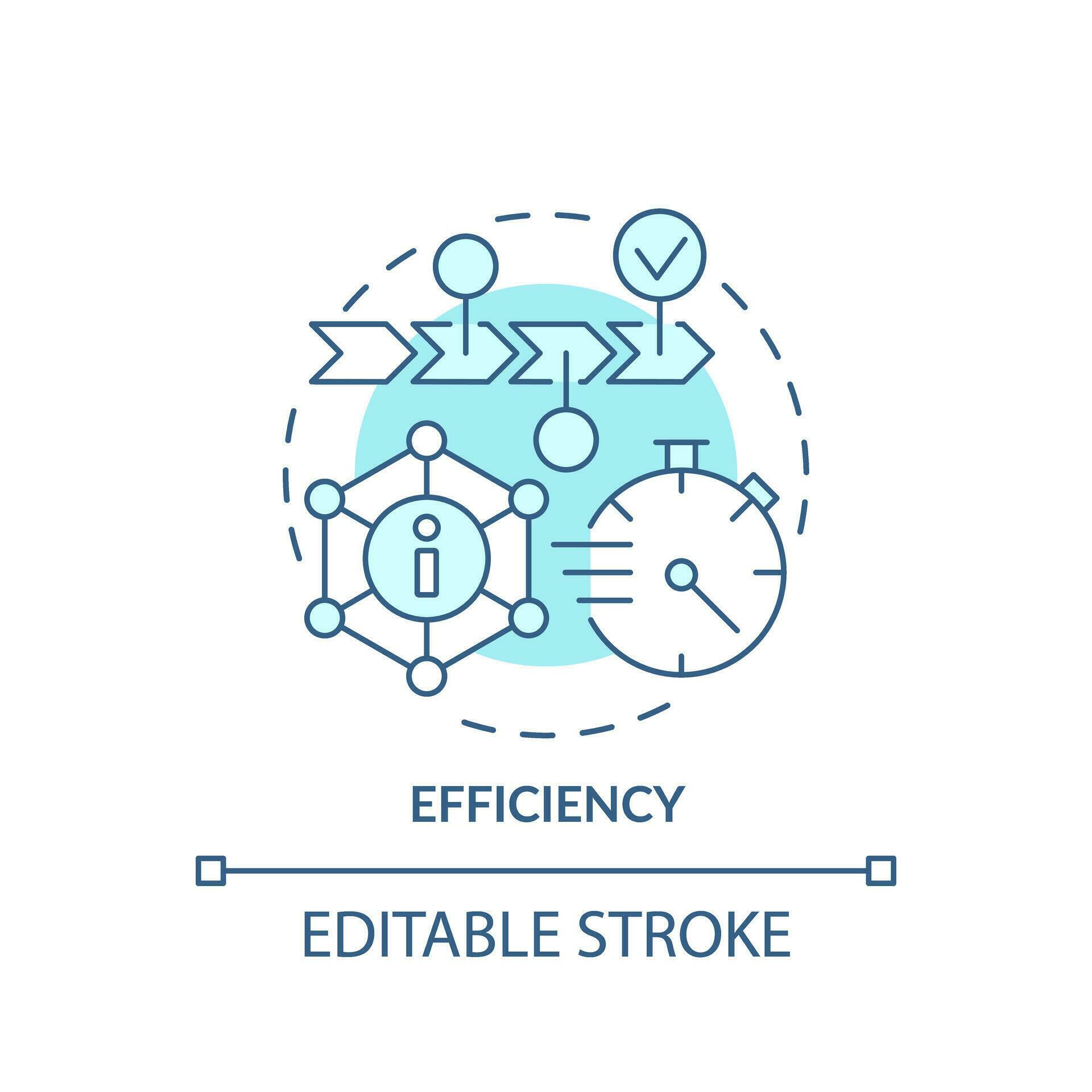 2D editable blue icon efficiency concept, isolated monochromatic vector ...