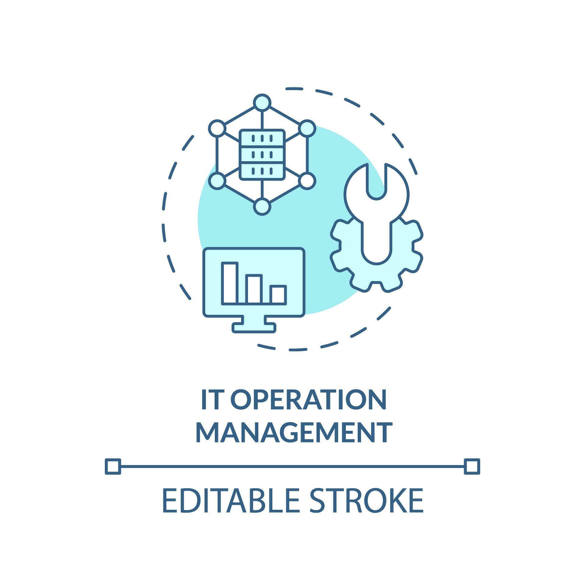 2d Editable It Operation Management Icon Representing Ai Ops Isolated Vector Blue Thin Line