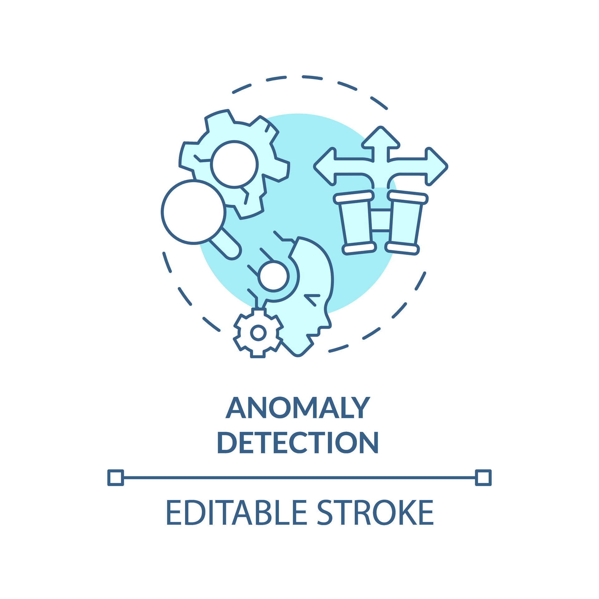2D editable anomaly detection icon representing AI ops, isolated vector ... 2D editable anomaly detection icon representing AI ops, isolated vector ...