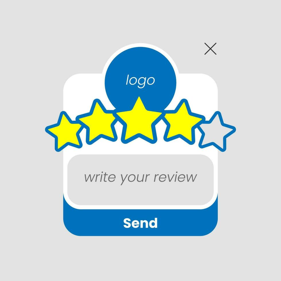 Give Star Rate And Write Review Button Pop Up Message Concept Illustration Flat Design Vector