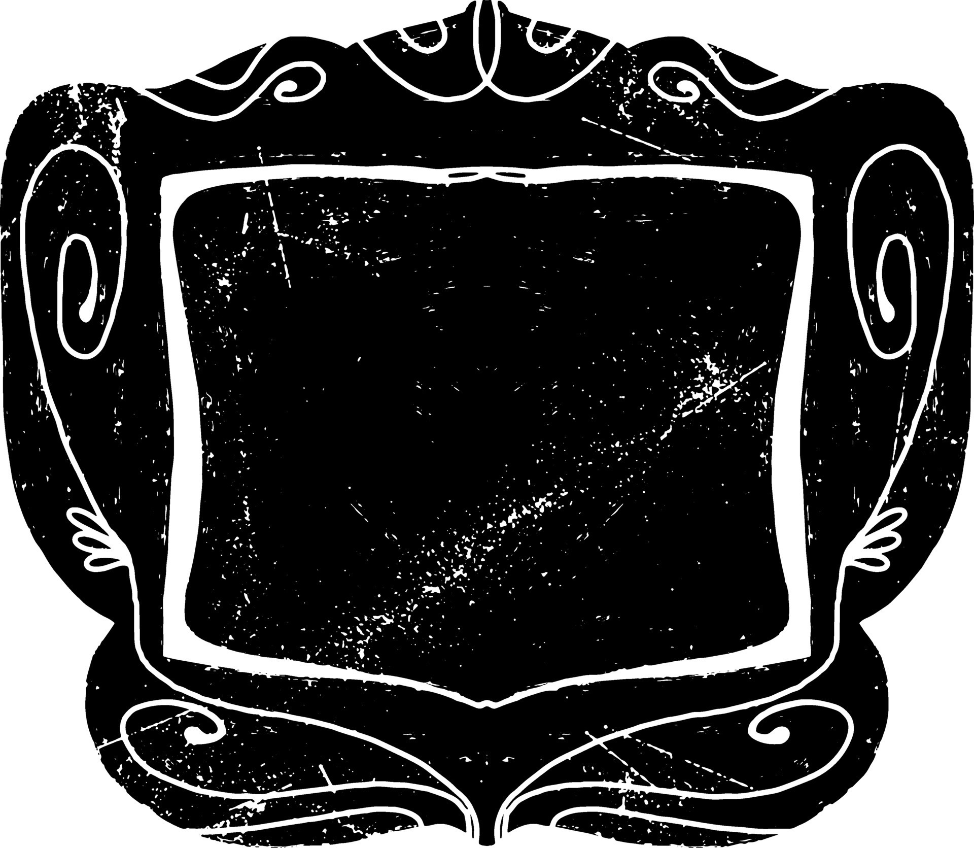 A Black And White Frame With A Scroll Design 34046273 Vector Art At