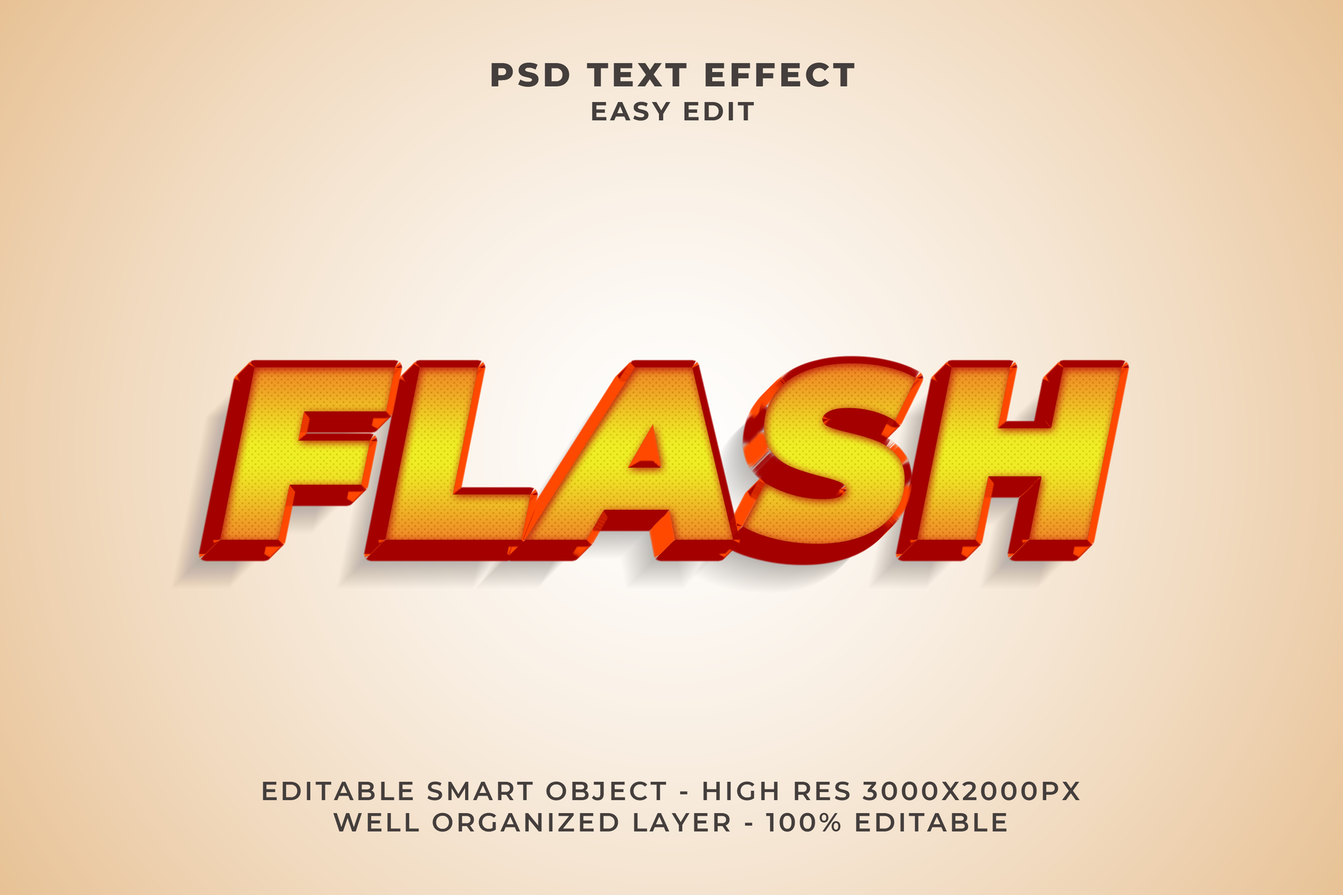 3D flash text effect psd 34046595 PSD