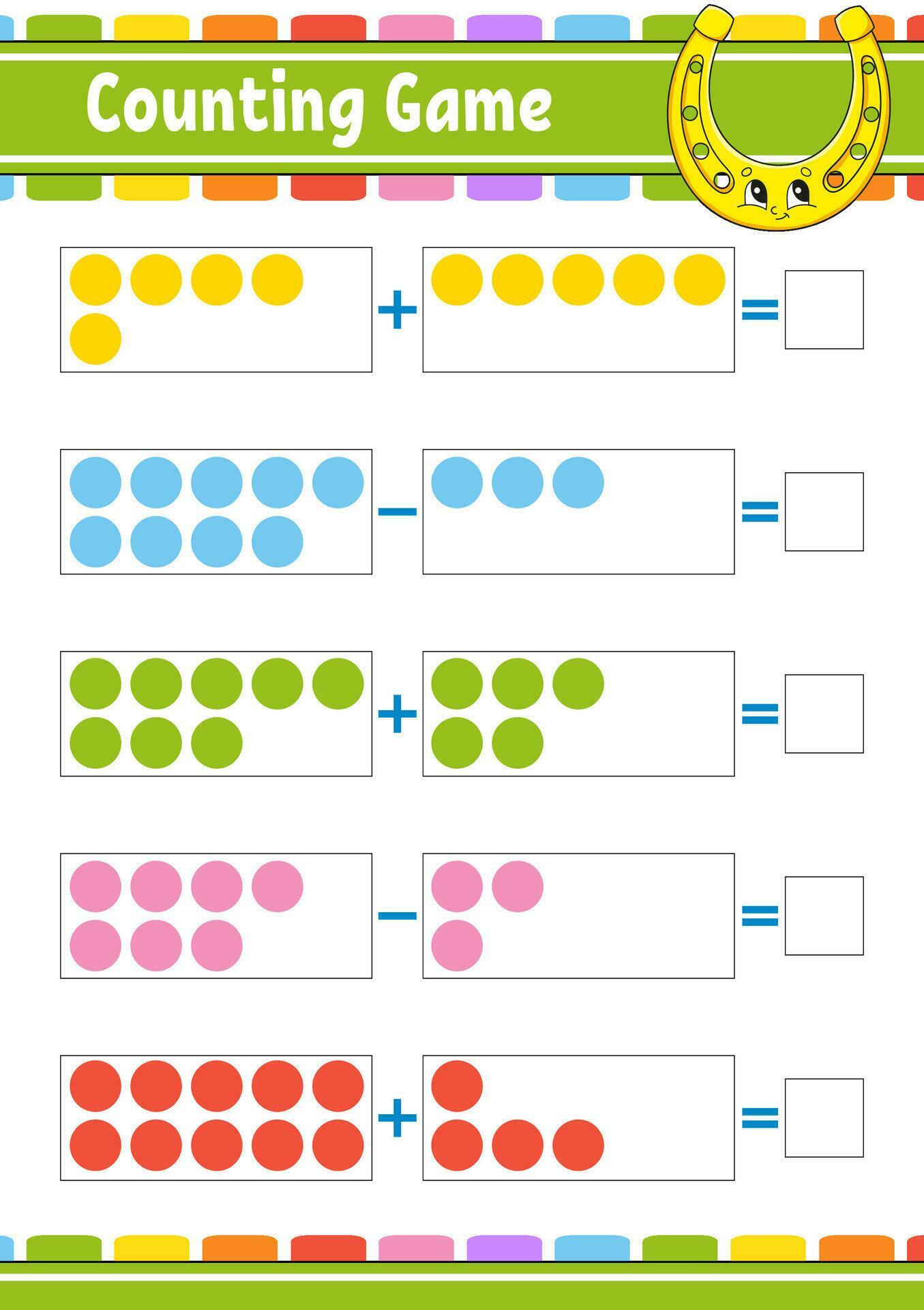 Addition and subtraction. Task for kids. Education developing worksheet ...