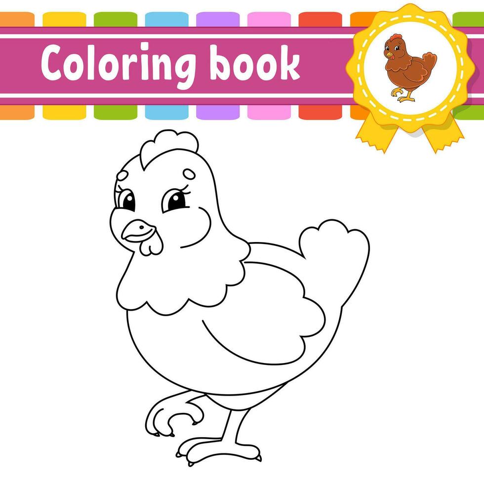 libro para colorear para niños. carácter alegre. lindo estilo de ...