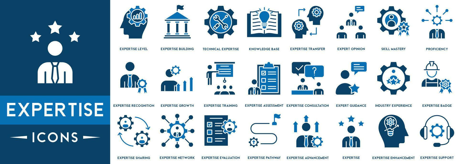 Expertise icon vector illustration concept representing high level knowledge and experience with ...