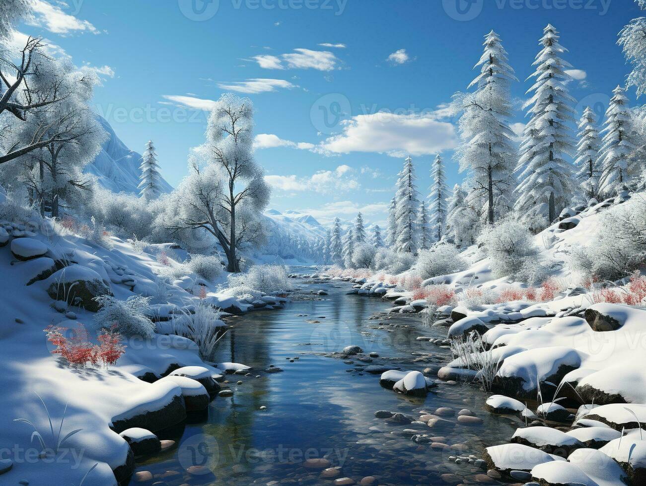 AI Generated Winter snow place photo 34049874 Stock Photo at Vecteezy