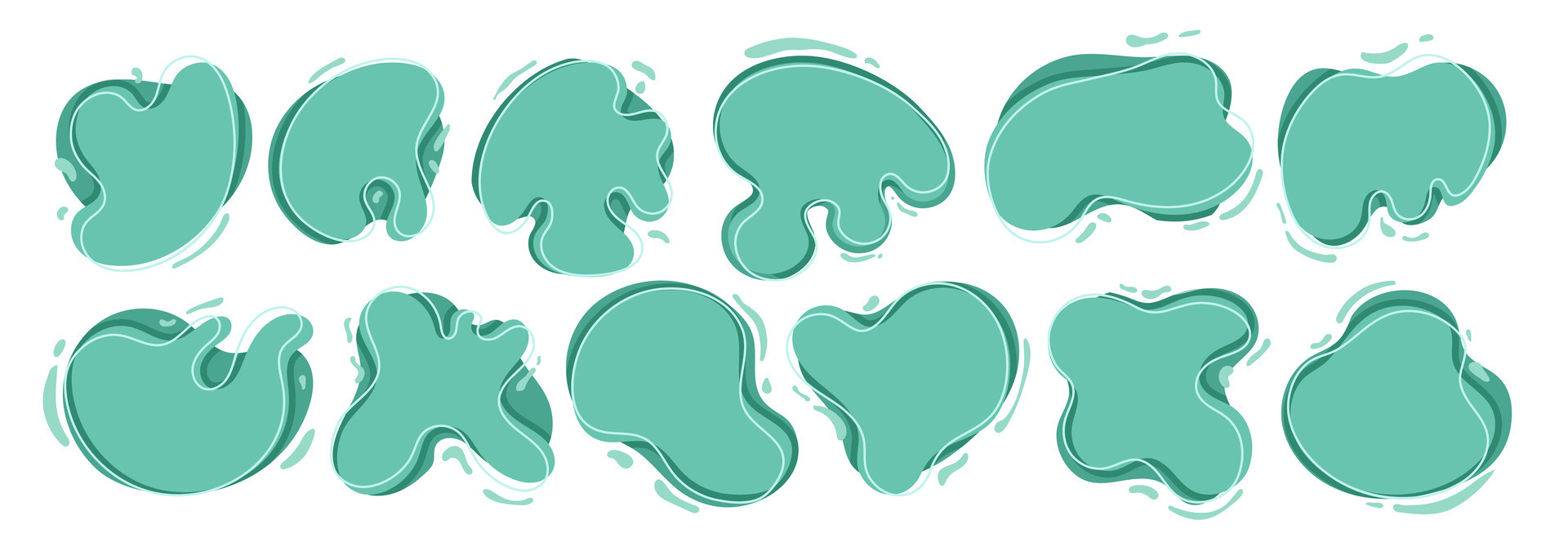Amorphous blob vectors in sets. Asymmetrical hand drawn illustration elements 34052268 Vector ...