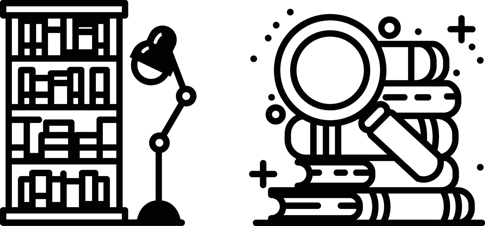 Library, showcasing a bookshelf filled with books and a reading lamp ...