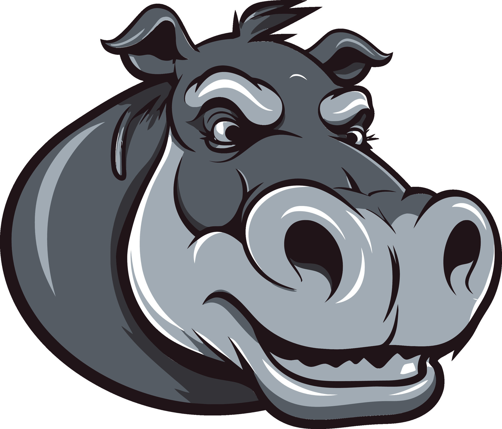 Majestic Hippopotamus Icon Design Bold Black Hippo Symbol 34062187 Vector Art at Vecteezy