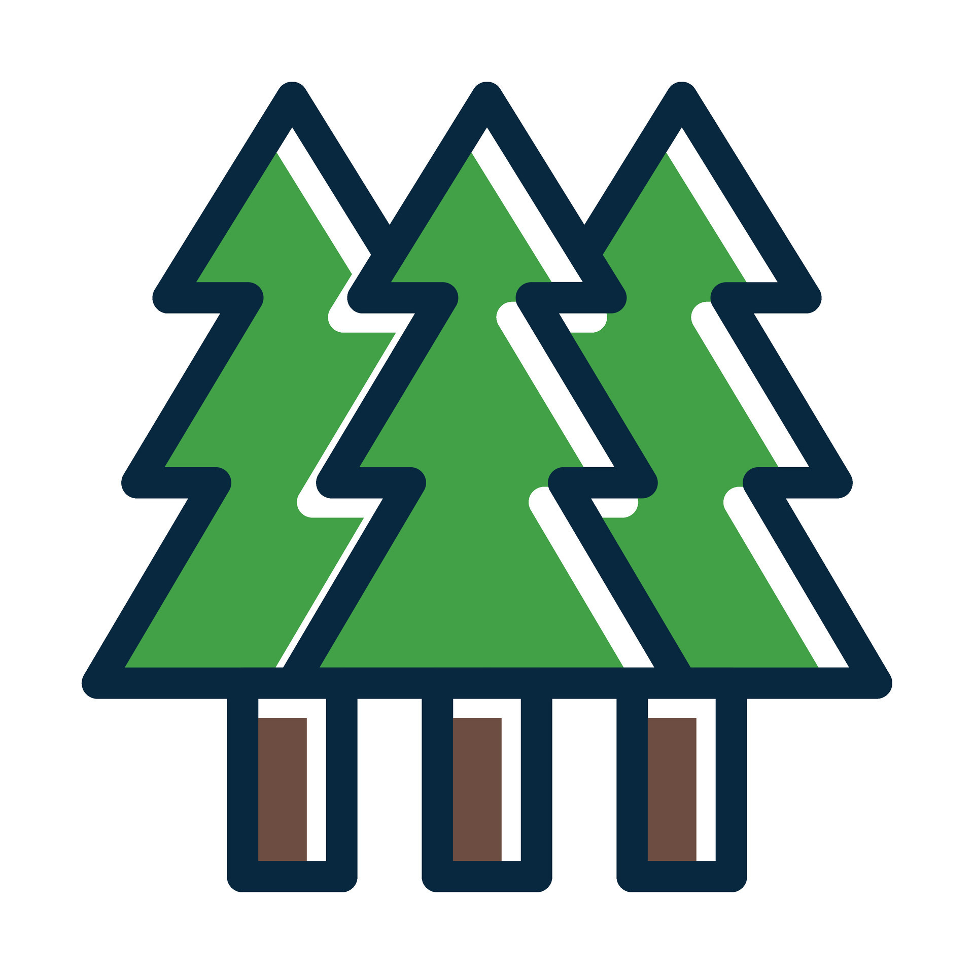 Pine Tree Vector Thick Line Filled Dark Colors 34067222 Vector Art at ...