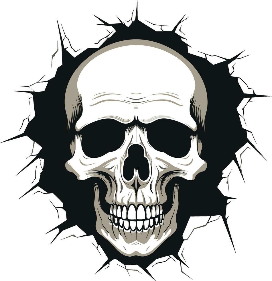 Peek Behind the Wall The Intriguing Skull Emblem Hidden Secrets Unveiled The Cracked Wall Skull ...