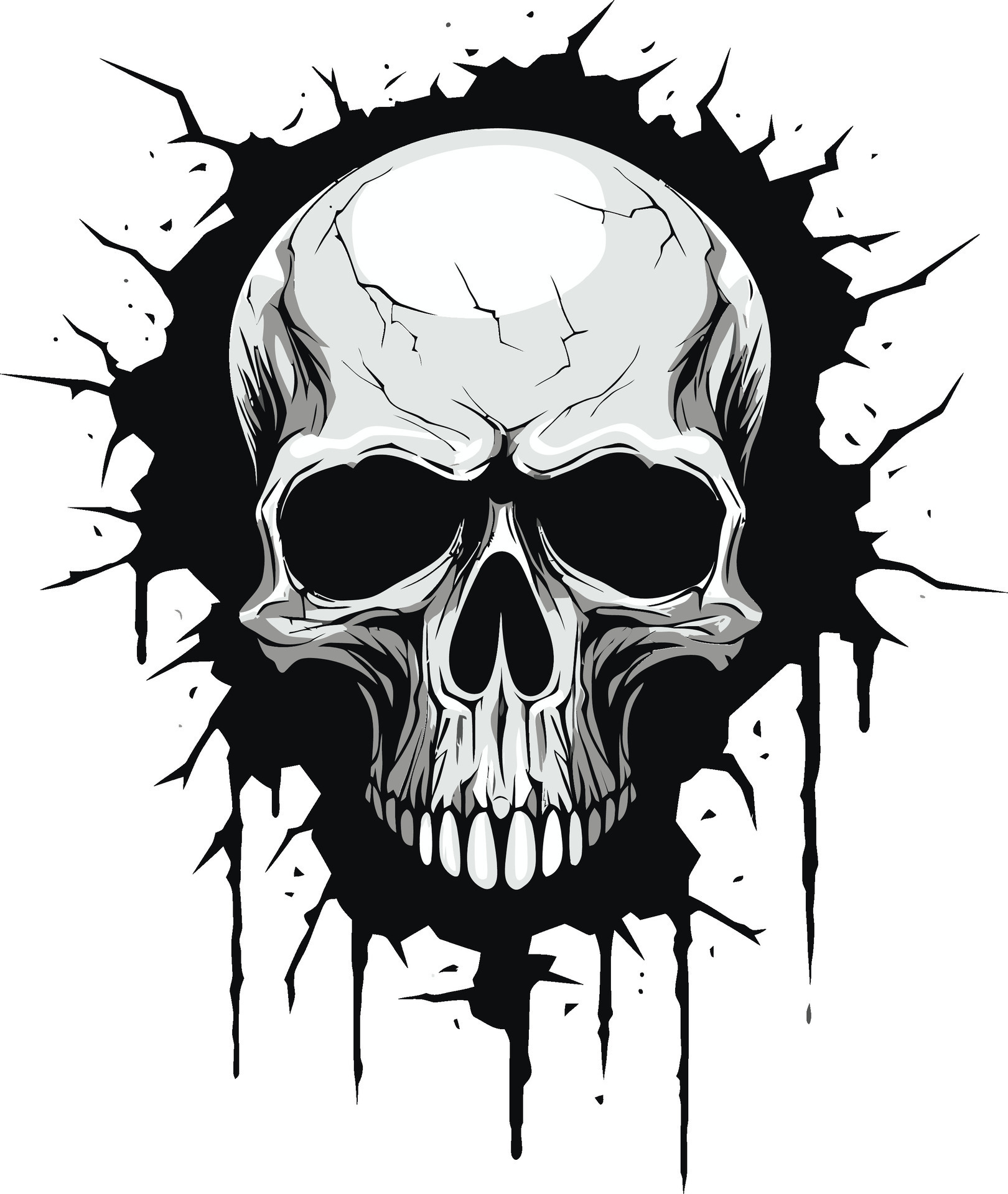 Dark Emergence Skull in Cracked Wall Mystical Unveiling The Walls ... Dark Emergence Skull in Cracked Wall Mystical Unveiling The Walls ...