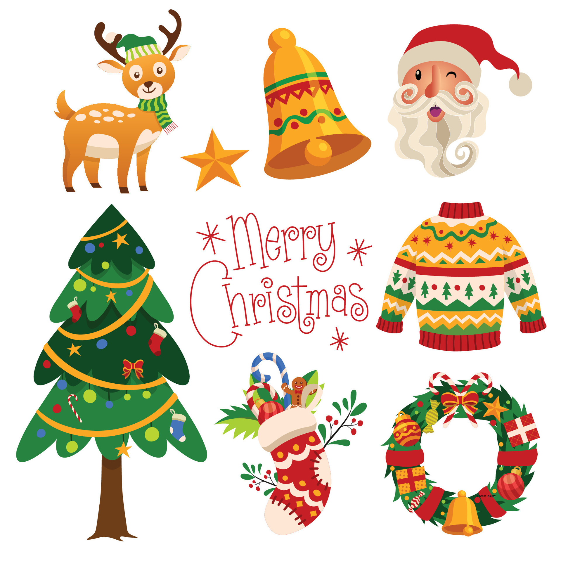 Set of Christmas Symbol Collection 34068157 Vector Art at Vecteezy